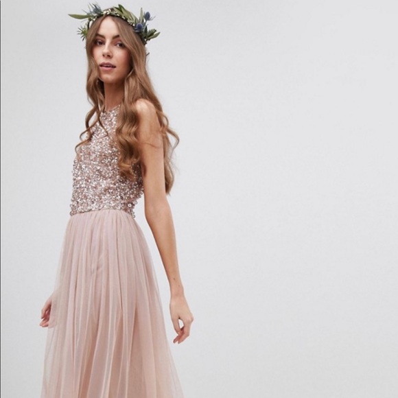 ASOS | Dresses | Asos Brand Maya Tall Bridesmaid Dress Champagne | Poshmark